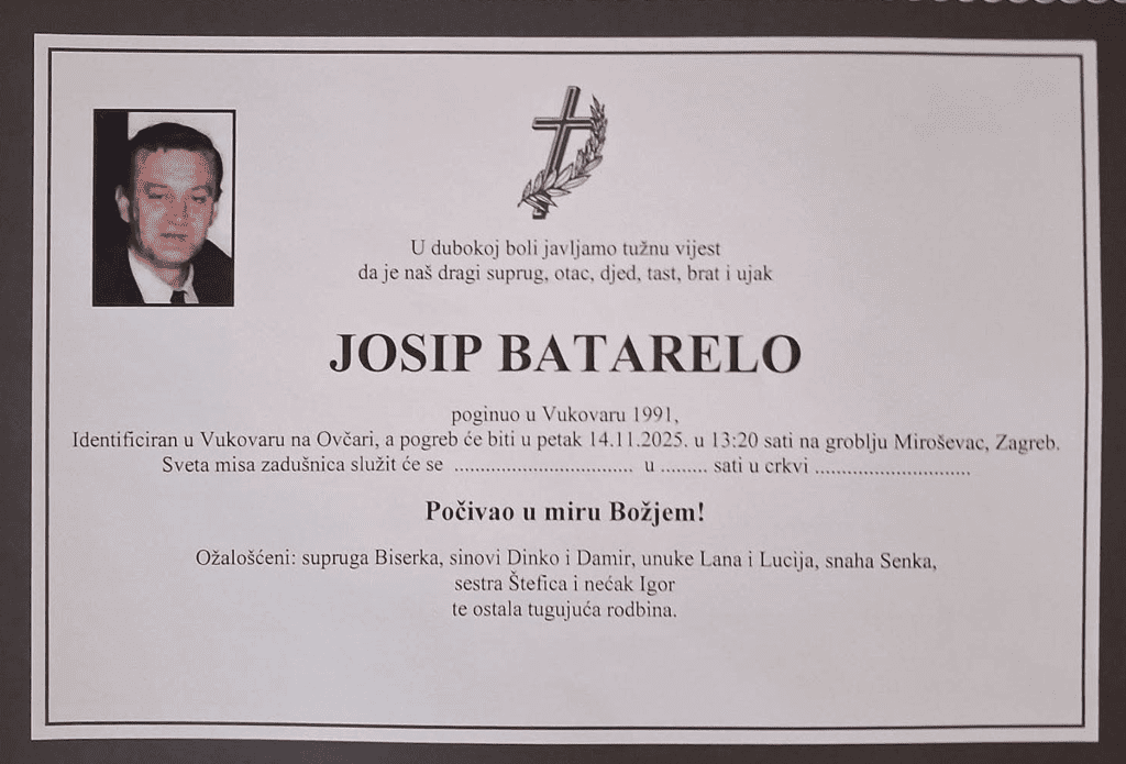 Posljednji ispraćaj hrvatskog branitelja Josipa Batarela, ubijenog na ...